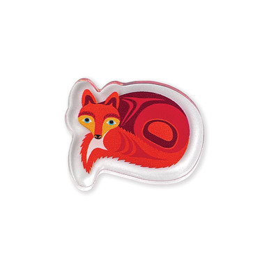 Acrylic Pin - Fox, Simone Diamond, Coast Salish| Native Northwest