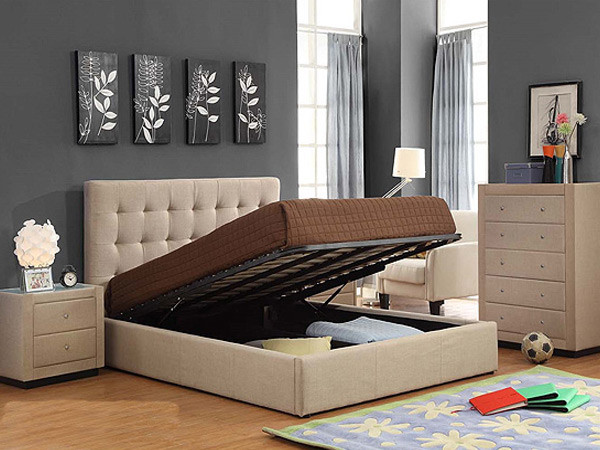 Brooklyn Double Bed with Gas Lift Storage - DJC Furniture & Bedding