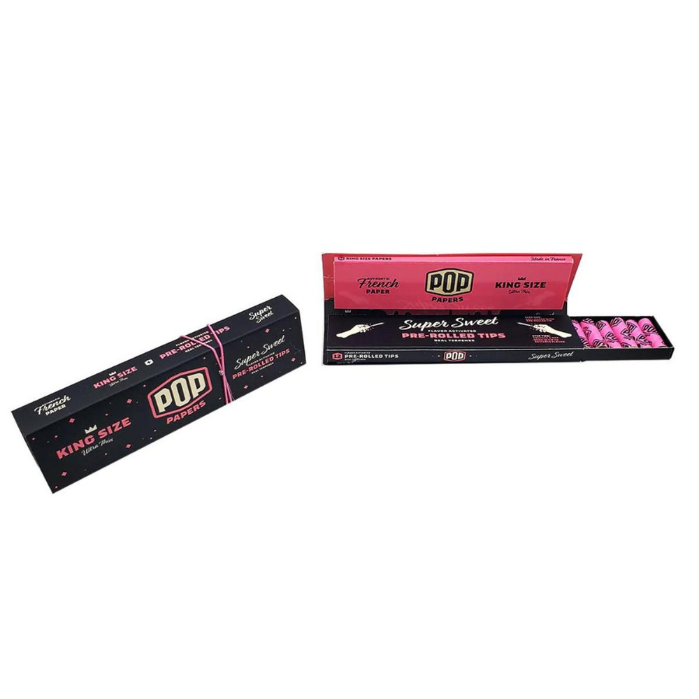 POP PAPERS KING SIZE WITH FLAVORED TIPS - 24CT DISPLAY