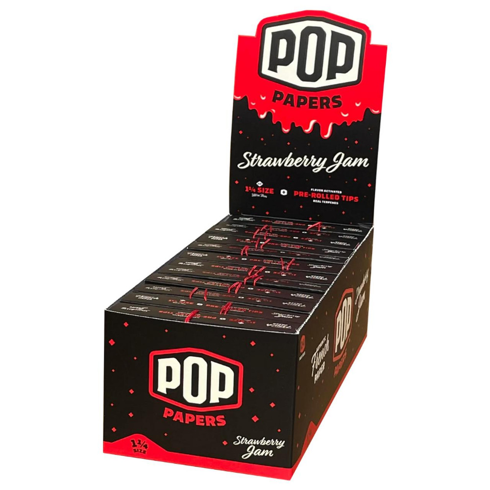 POP PAPERS 1 1/4 SIZE WITH FLAVORED TIPS - 24CT DISPLAY