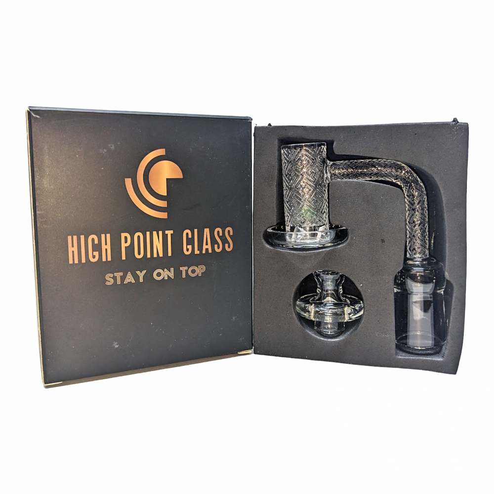 QUARTZ SPINNER BANGER SET W/ DEEP CARVING PATTERN & GLASS TERP PEARL ...