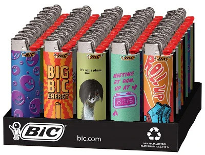 BIC ROTATING TRENDS LIGHTER - DISPLAY OF 50