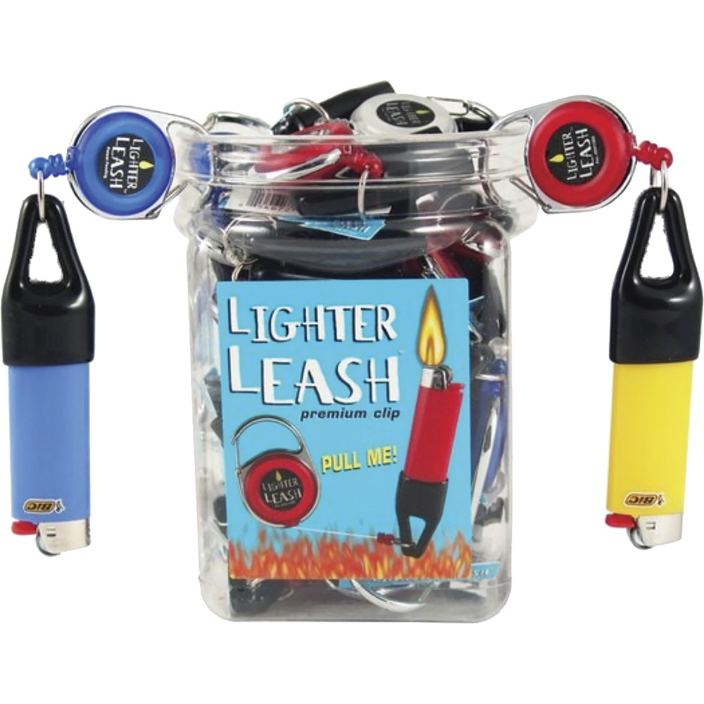 PREMIUM LIGHTER LEASH CHROME - JAR OF 30 - World Wholesale