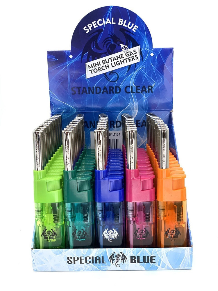 STANDARD CLEAR SPECIAL BLUE LIGHTERS - 50CT - World Wholesale