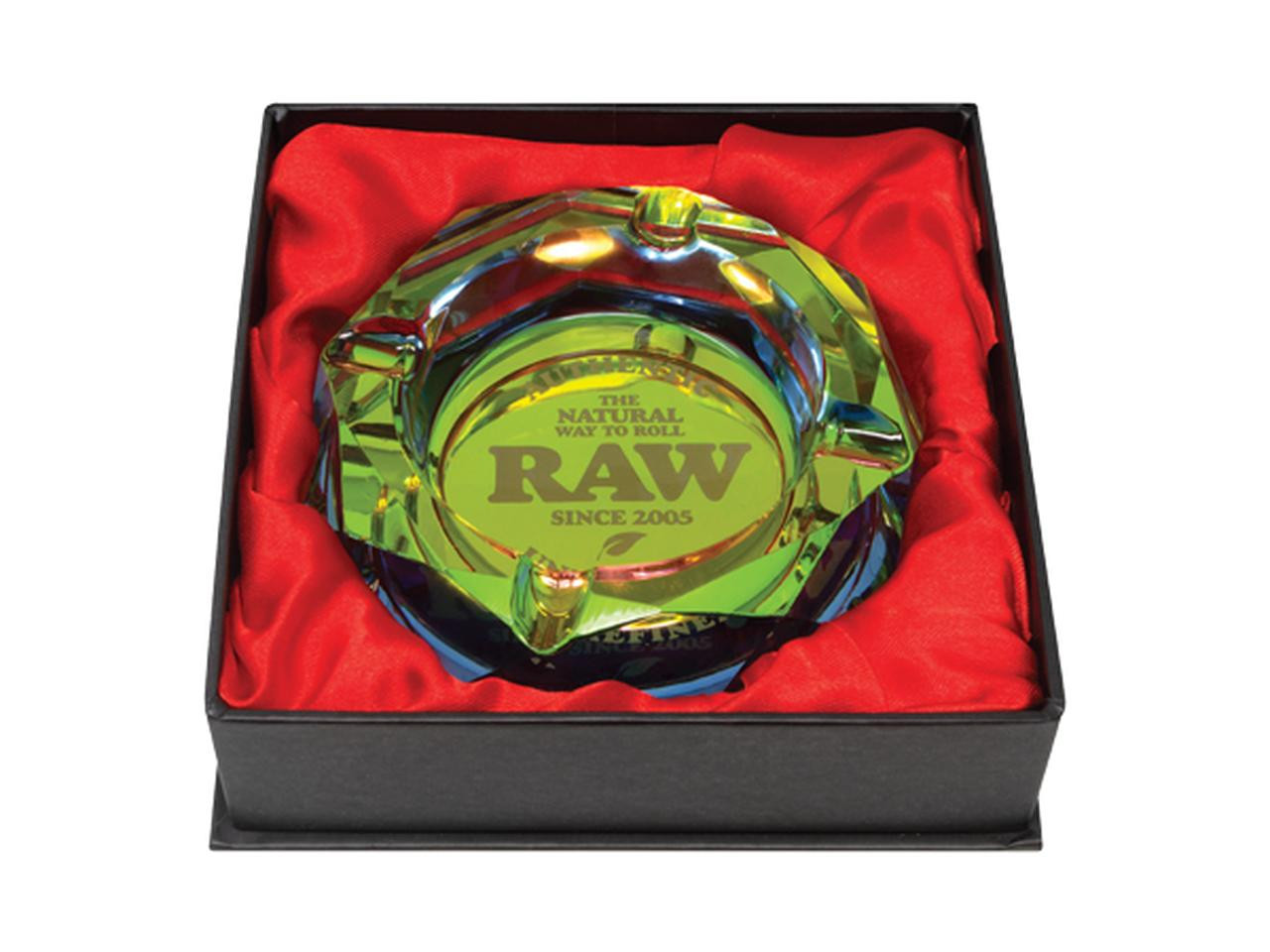 RAW CRYSTAL GLASS ASHTRAY