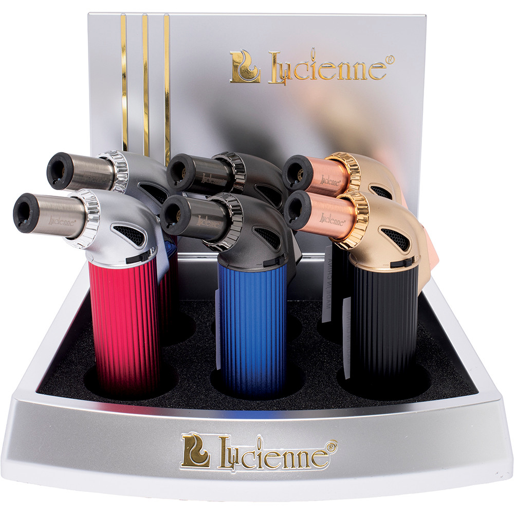 LUCIENNE SINGLE TORCH FLAME LIGHTER DISPLAY - 6CT