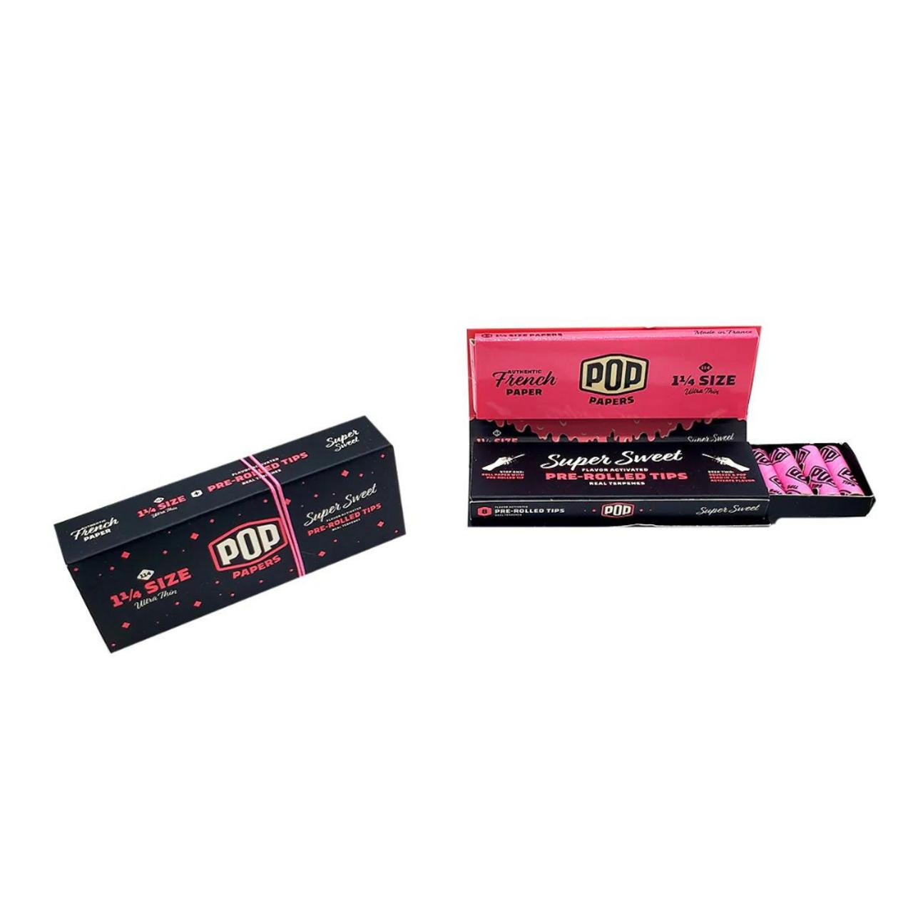 POP PAPERS 1 1/4 SIZE WITH FLAVORED TIPS - 24CT DISPLAY