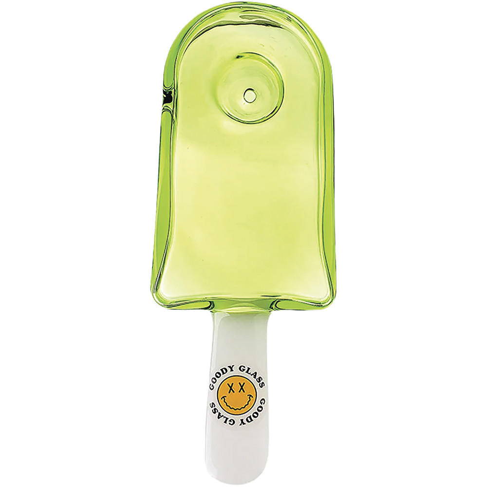 GOODY GLASS GREEN POPSICLE 4.5" HANDPIPE