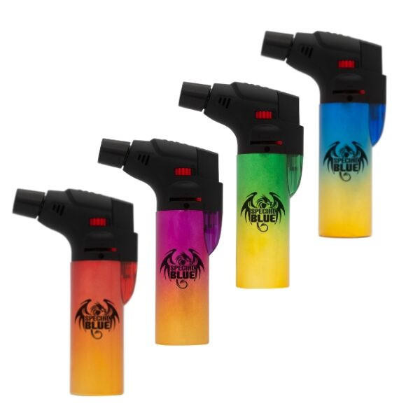 SPECIAL BLUE BERNIE SPECTRUM MINI BUTANE GAS TORCH LIGHTER DISPLAY - 12CT