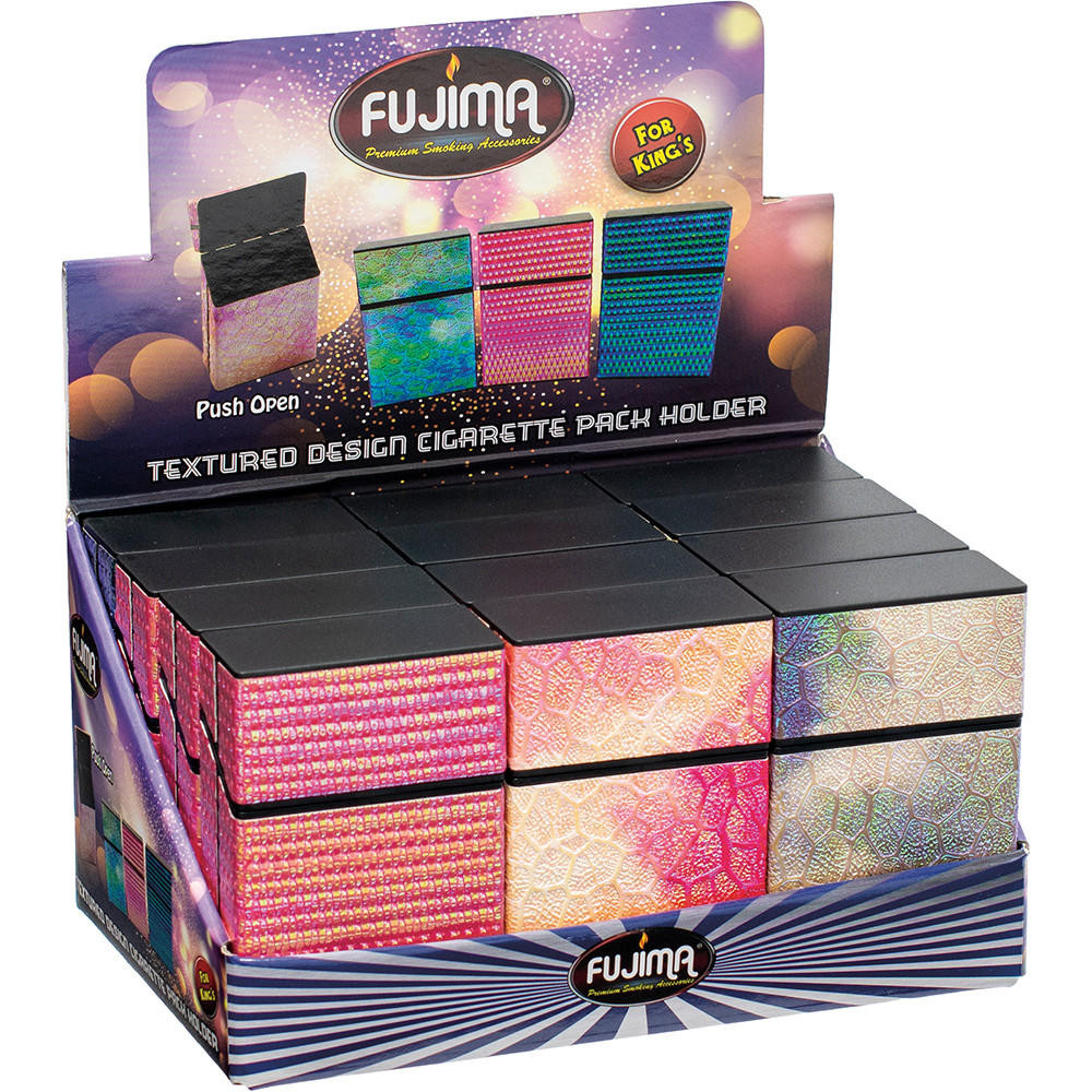 PLASTIC CIG BOX TEXTURED DESIGN - KING - 12CT