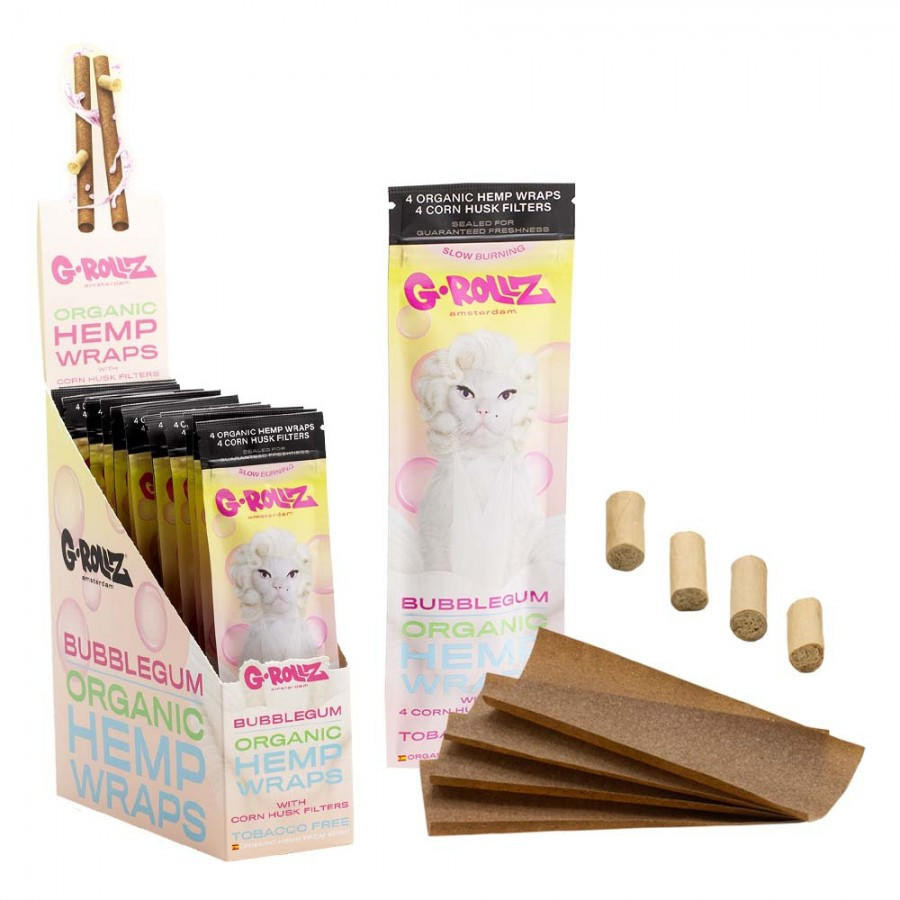 G-ROLLZ - FLAVORED HEMP WRAPS + CORN HUSK TIPS 4/PK - 15CT DISPLAY