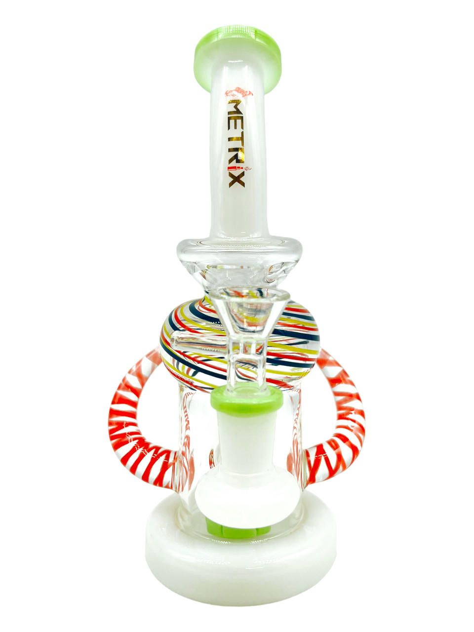 METRIX SWIRL DESIGN WITH HORNS DISC PERC WATERPIPE 8"