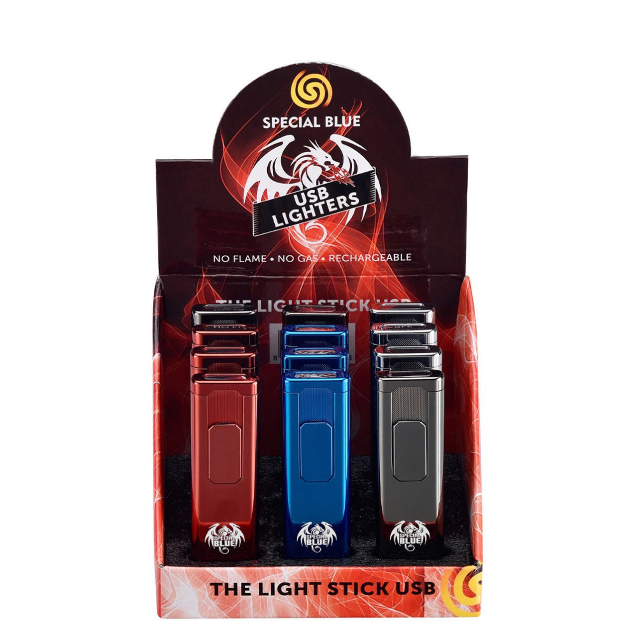 SPECIAL BLUE THE LIGHT STICK USB LIGHTER - 12CT DISPLAY