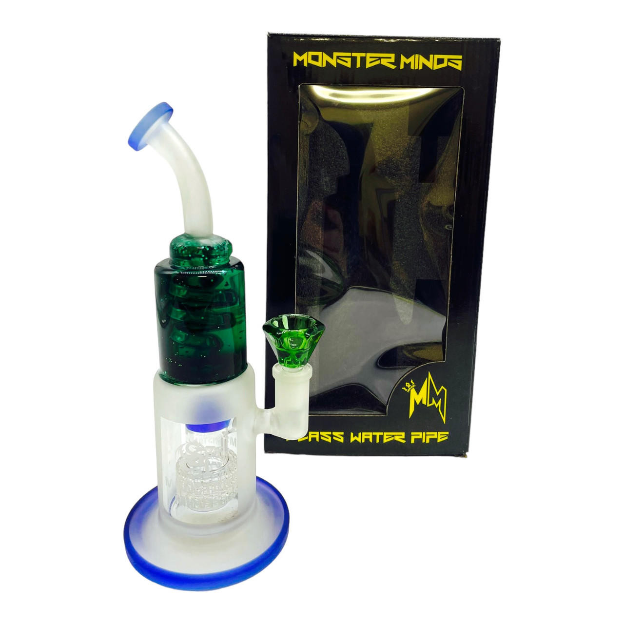 MONSTER MINDS BENT NECK FREEZABLE SMALL COIL WITH DOME PERC WATERPIPE ...
