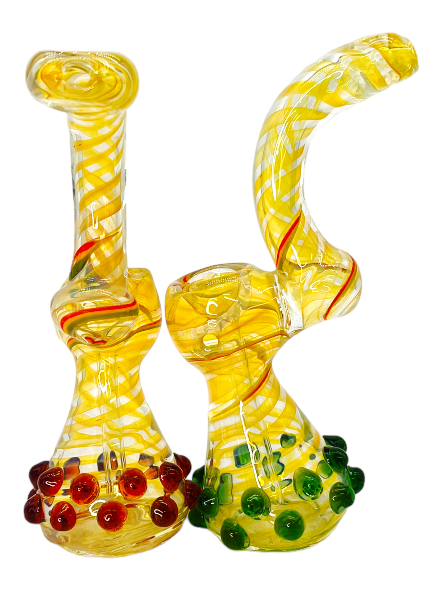 HEAVY LINED FUMED MULLTI FRITS BOTTOM BUBBLER 8" - World Wholesale
