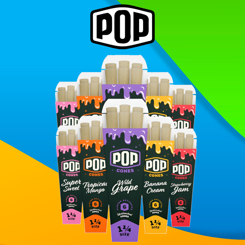POP CONES UNBLEACHED VARIETY PACK - 25CT DISPLAY