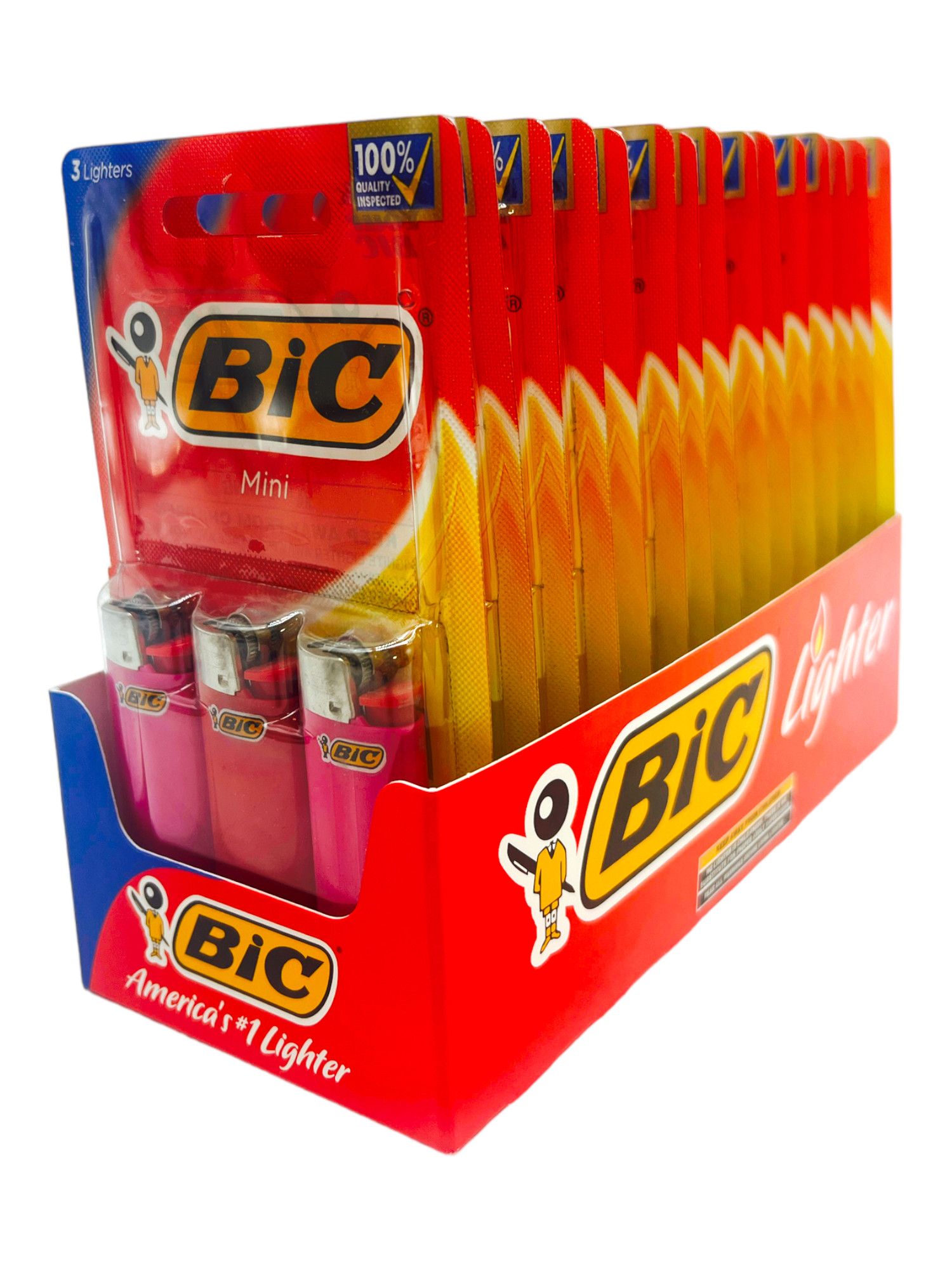BIC MINI LIGHTERS 3PK - DISPLAY OF 15CT