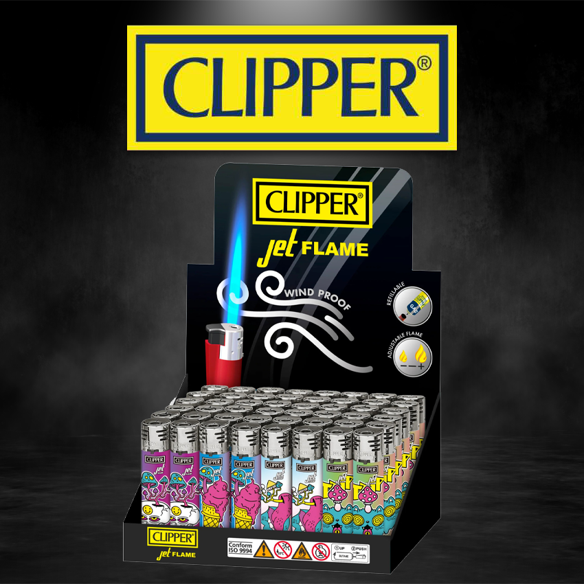 CLIPPER CLASSIC LARGE JET FLAME PSYCHEDELIC 2 - 48CT DISPLAY