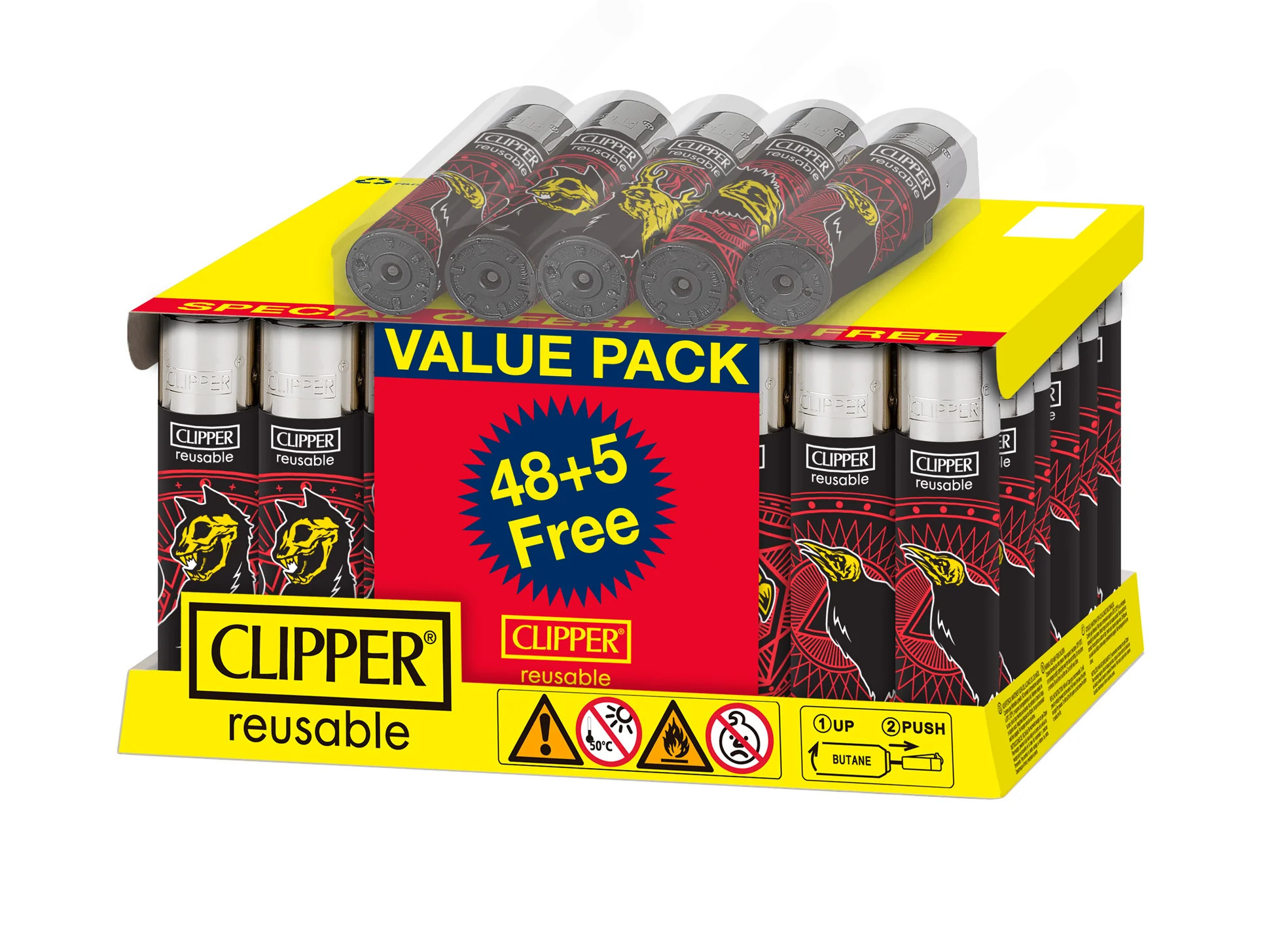 CLIPPER CLASSIC LARGE PRINTED NEW ANIMAL CROPS - 48CT DISPLAY