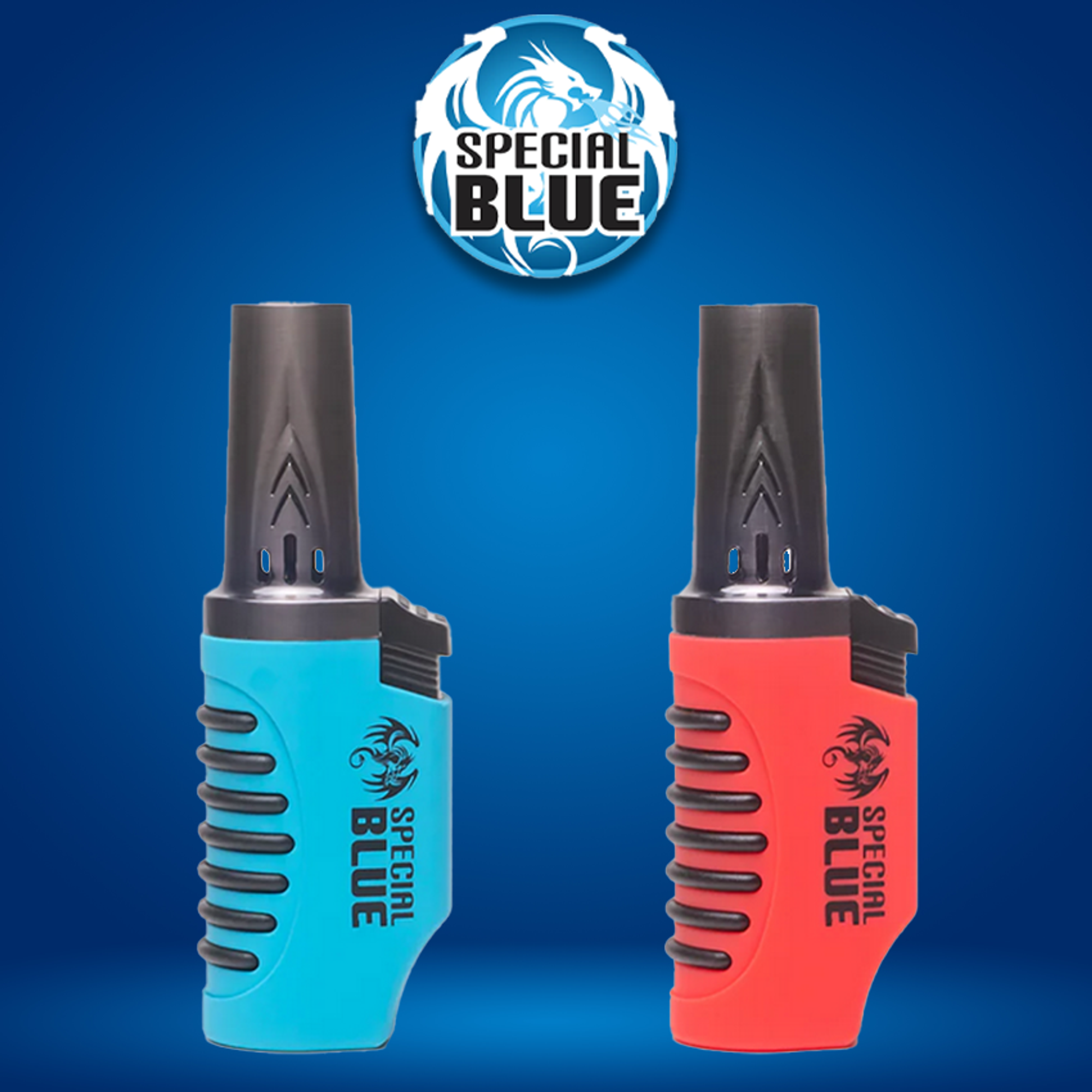 SPECIAL BLUE MOD RUBBER TORCH LIGHTER - 12CT DISPLAY