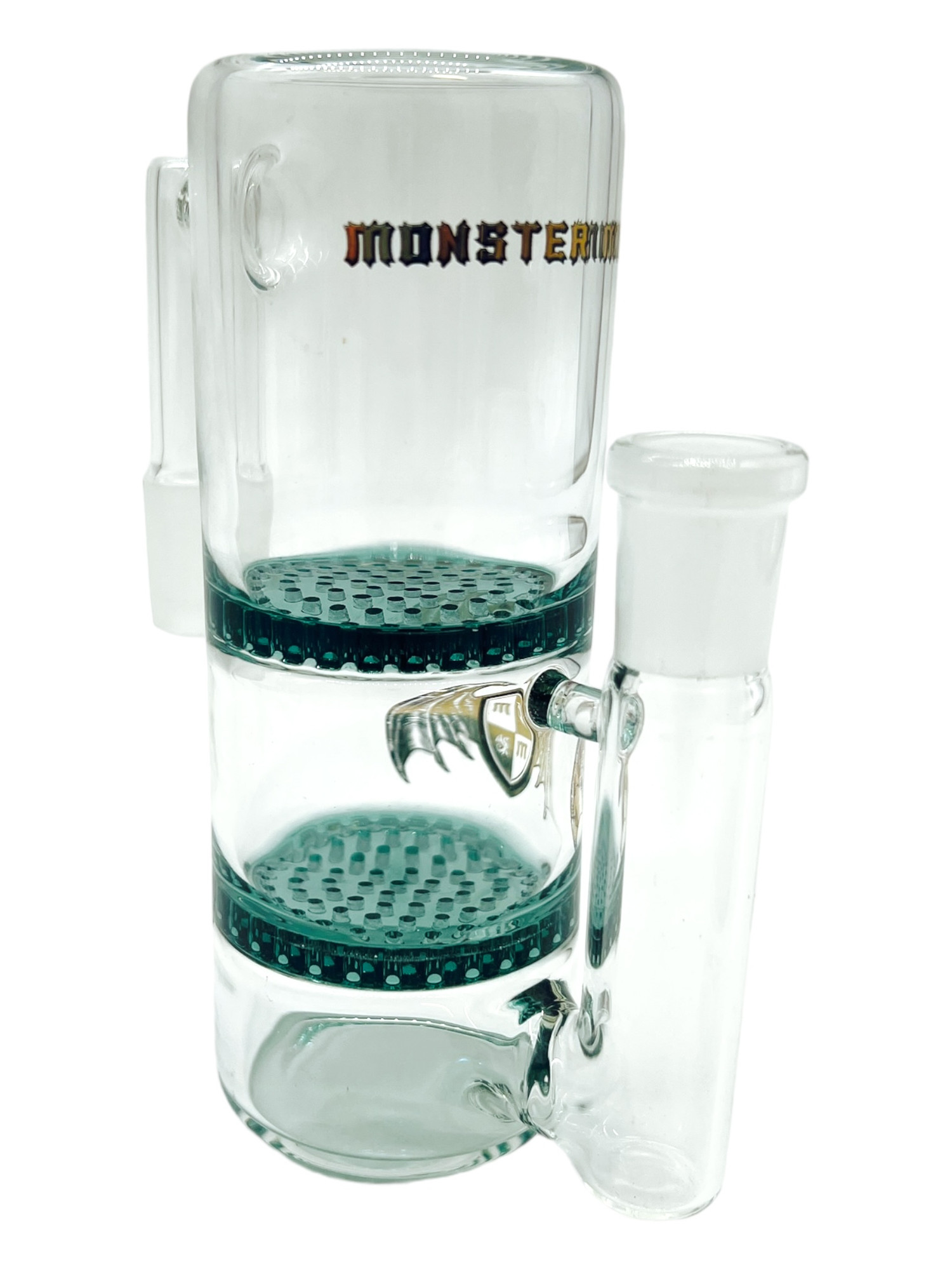 MONSTER MINDS HONEYCOMB PERC ASH CATCHER 90 DEGREE 14MM ASSORTED COLOR
