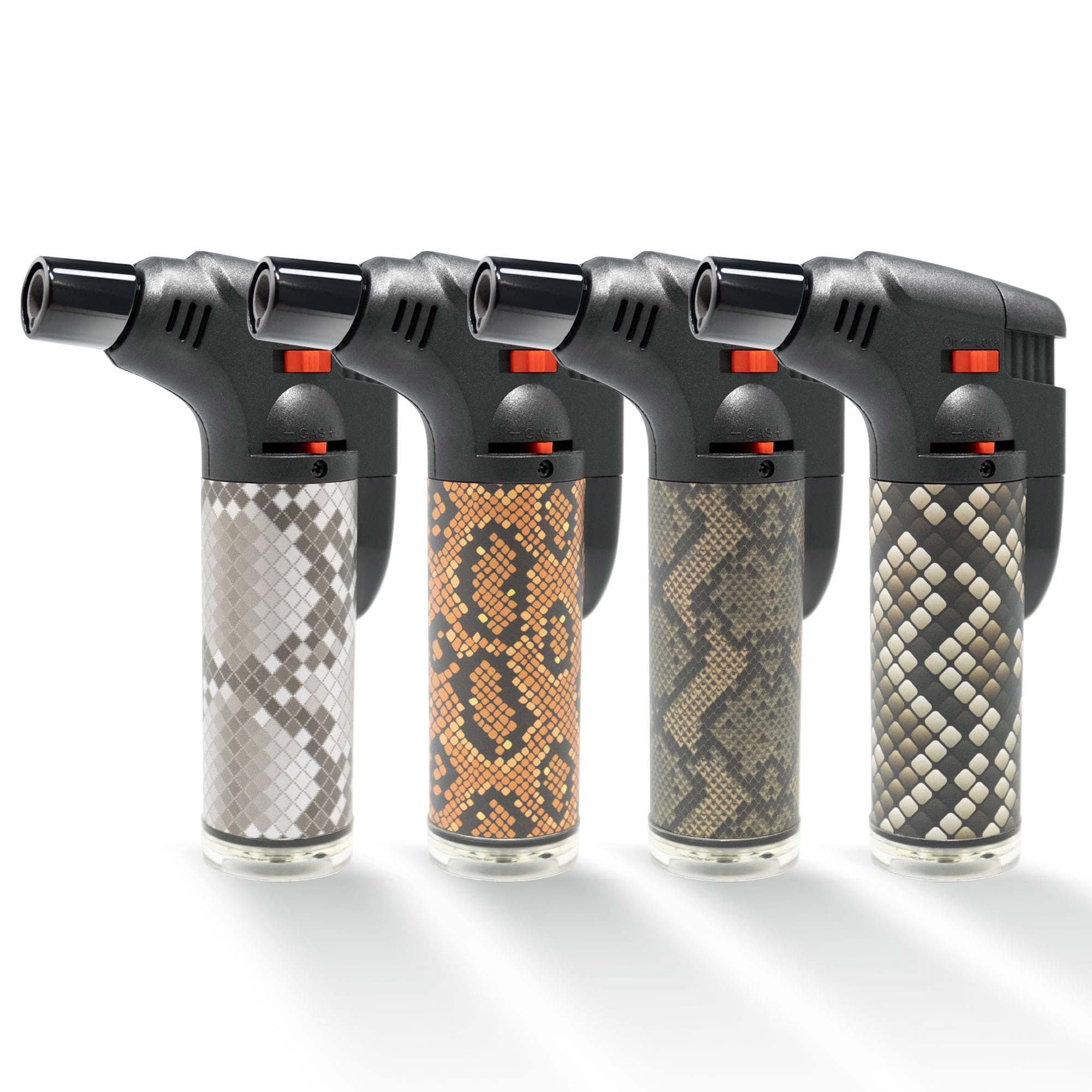 PROLIGHT LIGHTER TORCH SNAKE SKIN - DISPLAY OF 12