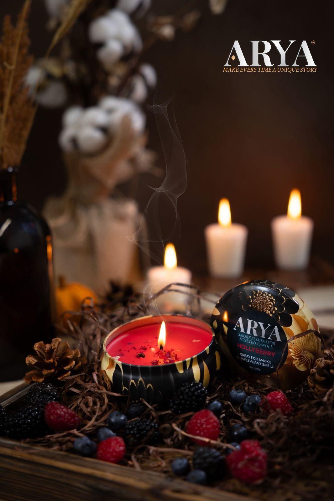 ARYA SMOKE ELIMINATOR CANDLE 8oz - DISPLAY OF 12