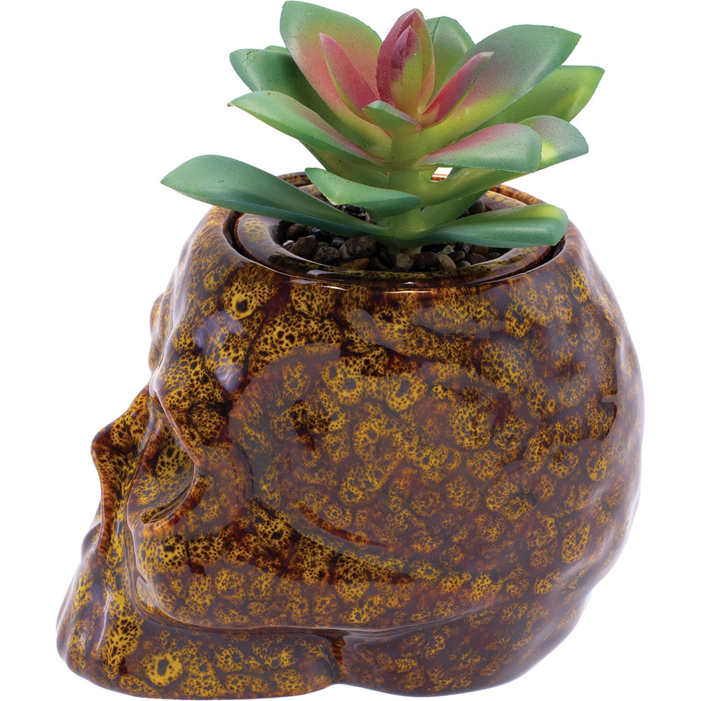Yellow Skull Planter Stash Jar 4.5" | Wholesale Stash Jars