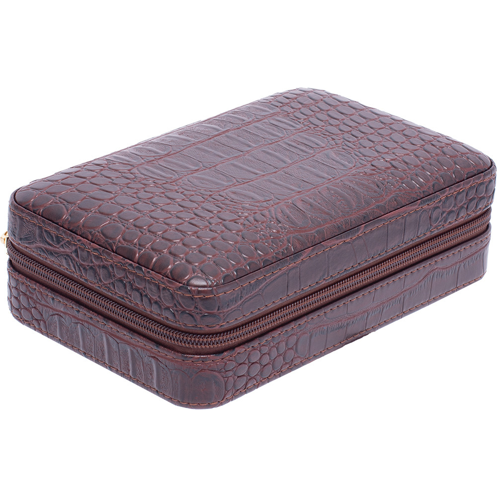 8" BROWN VEGAN LEATHER CIGAR CEDAR BOX | CIGAR ACCESSORY WHOLESALE ...