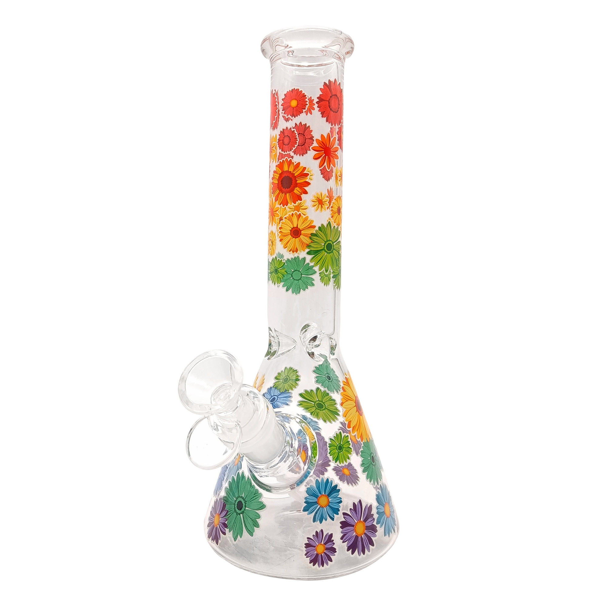 Floral Beaker Glass Waterpipe 10" Wholesale | World Wholesale