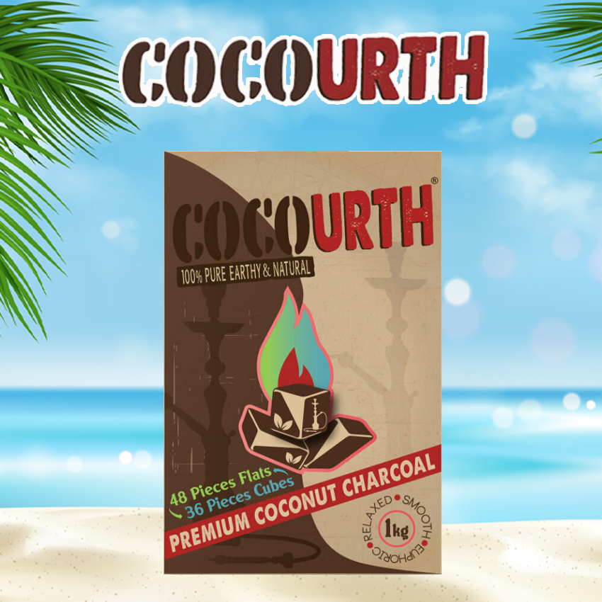 COCOURTH 1KG COCONUT CHARCOAL - 48 FLAT/36 CUBES