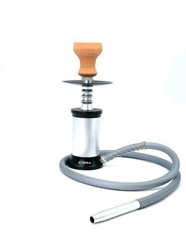 SIGMA CYLINDER BASE SHORT TWISTED NECK 1 HOSE HOOKAH 12" (ASSORTED COLOR)
