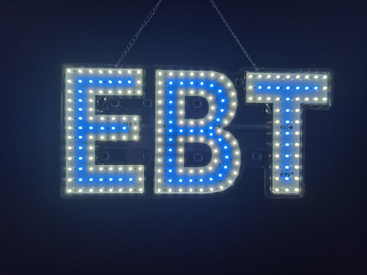 LED EBT SIGN 7x15" WHITE/BLUE
