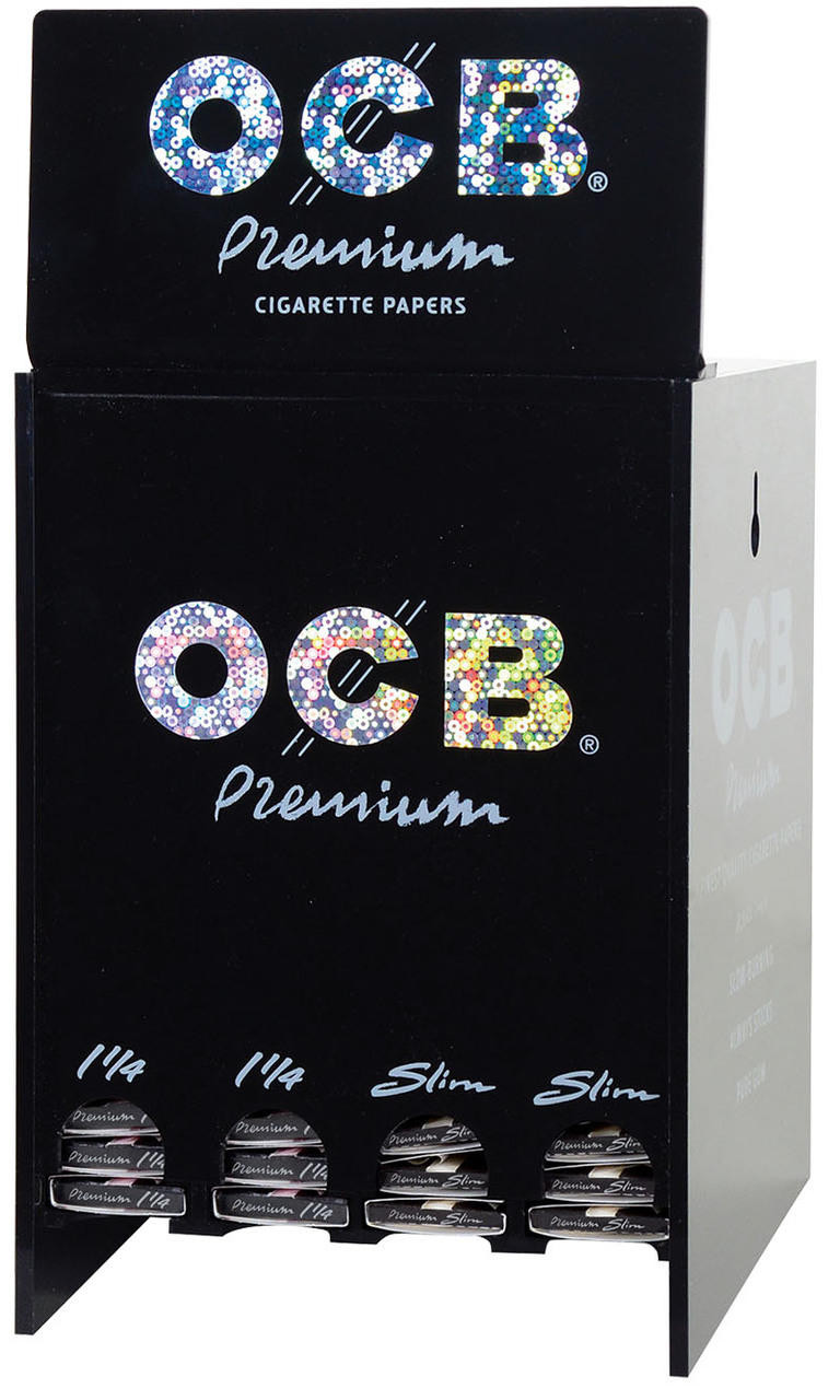 OCB PREMIUM ROLLING PAPERS DISPLAY (2 SIZES) - 72CT