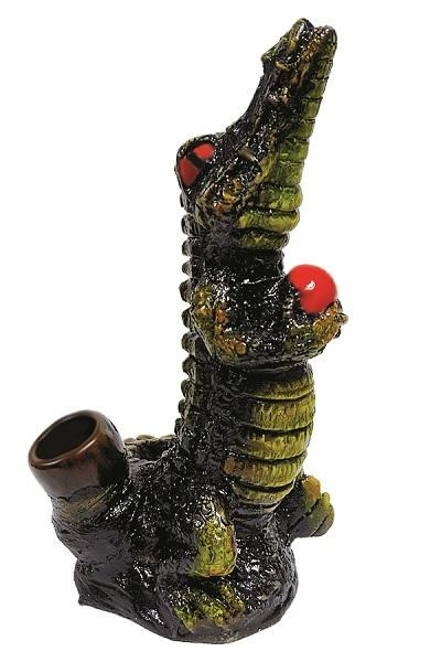 HAND CRAFTED GATOR HANDPIPE 7"