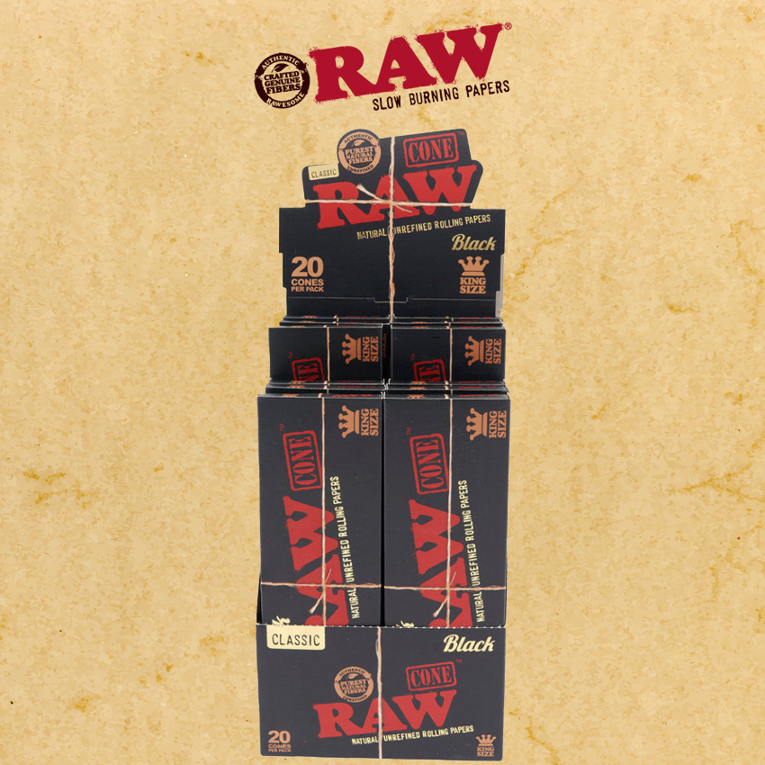 RAW - CLASSIC PRE-ROLL CONE 1¼ SIZE 20PK - 12CT DISPLAY