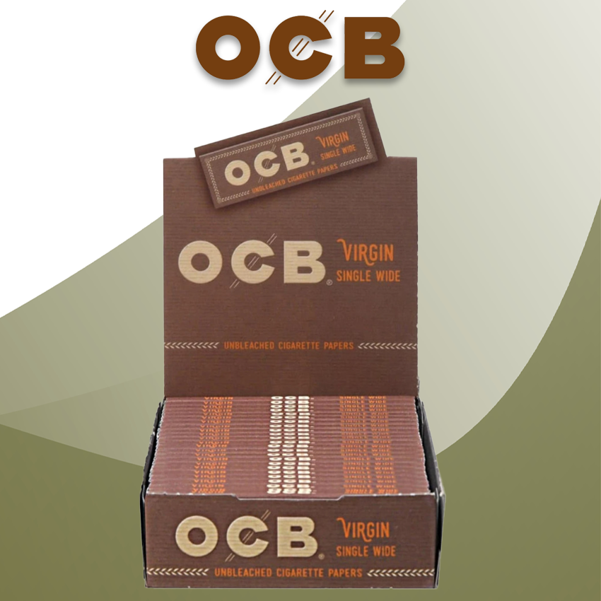 OCB VIRGIN SINGLE WIDE ROLLING PAPER - 24CT DISPLAY