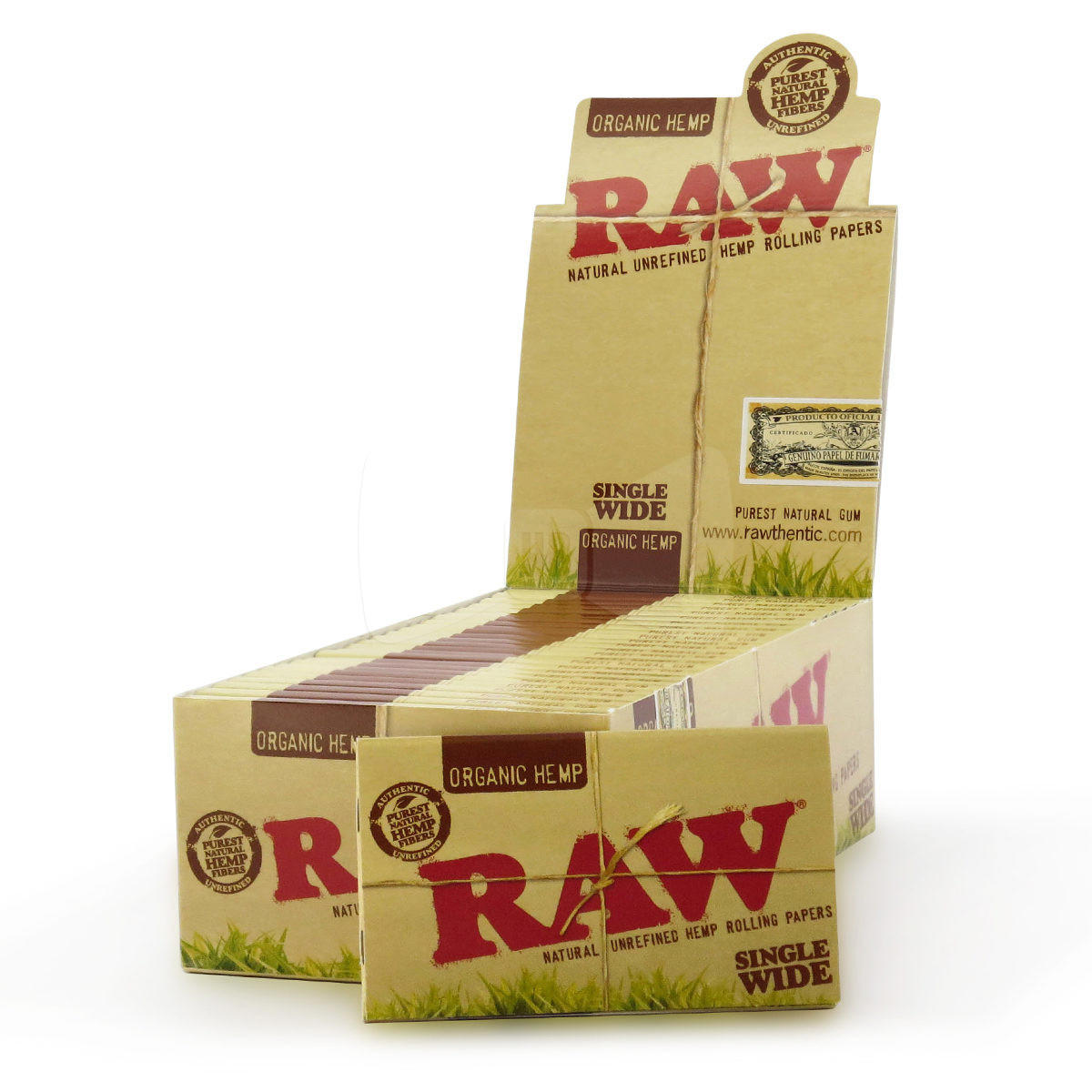 Raw Organic Hemp Single Wide Rolling Paper 50ct Display
