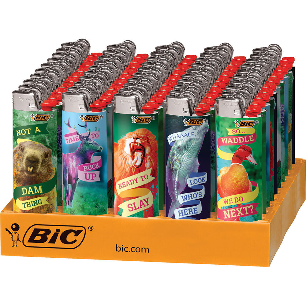 BIC ANIMAL LIGHTER DISPLAY - 50CT - World Wholesale