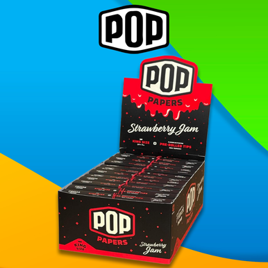 POP PAPERS KING SIZE WITH FLAVORED TIPS - 24CT DISPLAY