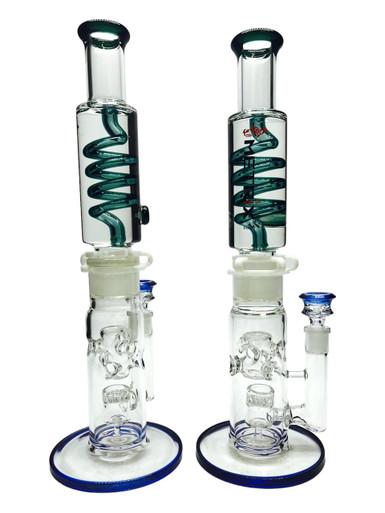 METRIX GLYCO FILLED COIL WATER PIPE WITH SWISS PERC BASE 13"
