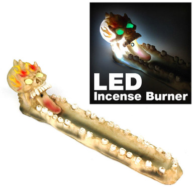 FLAMING SKULL LED INCENSE BURNER N011