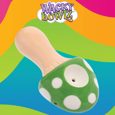 WACKY BOWLZ - 3.5" MUSHROOM CERAMIC PIPE - 1CT