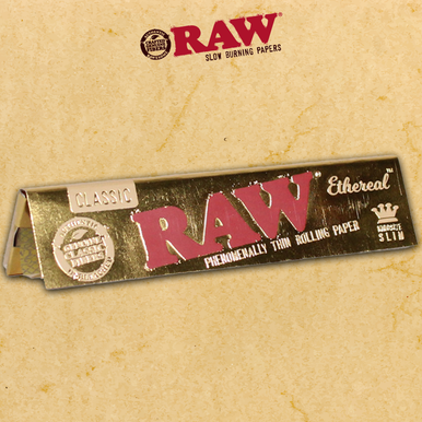 RAW CLASSIC ETHEREAL KING SIZE SLIM ROLLING PAPERS - 50CT DISPLAY