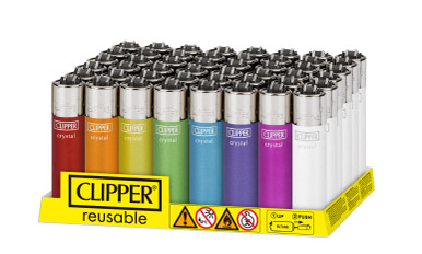 Clipper Lighters Crystal Rainbow - Display of 48 - Wholesale Lighters