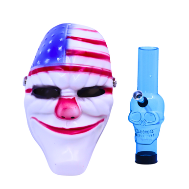ADJUSTABLE PREMIUM GAS MASK JOKER ASSORTED DESIGN PIPE
