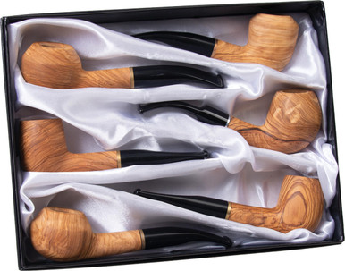 LUCIENNE SHERLOCK WOOD PIPE DISPLAY - 6CT