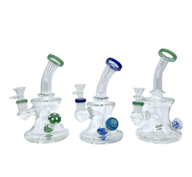 BENT NECK WITH SIDE STYLE MARBLE WATERPIPE 7" (WP100069)