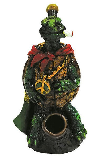 HAND CRAFTED SUPER STONED TURTLE HANDPIPE 7"