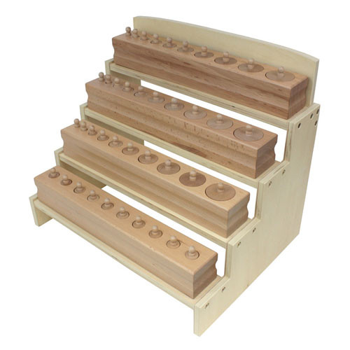 Rack for Cylinder Blocks Montessori materials | Thinkamajigs